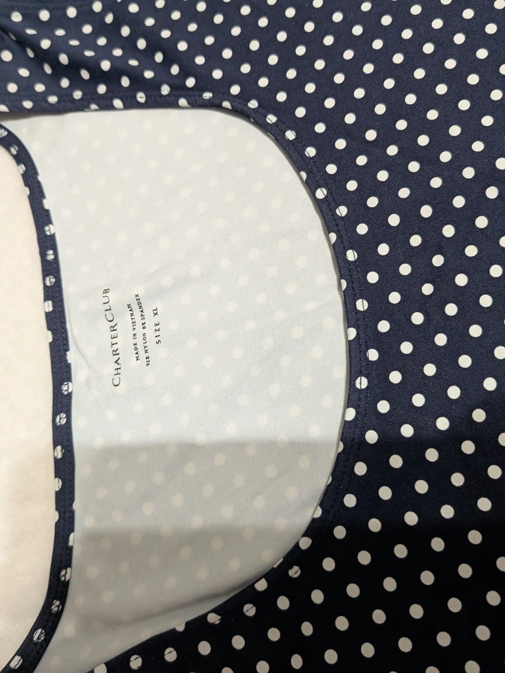 Charter Club | Tops | Charter Club Navy And White Polka Dot Scoop Neck ...